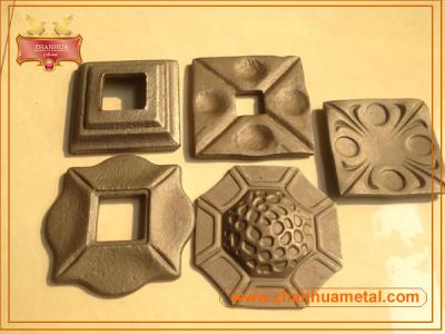 China hammer forged steel plate,ornamental wrought iron plate,hot forged base plate for baluster for sale