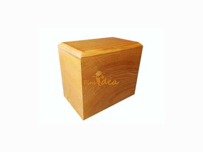 China Good Quality Well Polished Imported Oak Wood Traditional Cremation Ashes Pet Urn Box, Blank with Laser Engraved Logo for sale