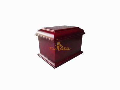 China Well Crafted Affordable Traditional MDF Rosewood Color Pet Casket Cremation Ash Urn Box, Small Order Supported for sale