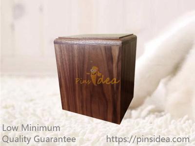 China Pet Funeral Supply Crematory Walnut Wood Traditional Memorial Cremation Ashes Urn Box, laser engravable, small order for sale