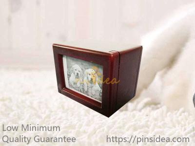 China Best Seller Mahogany Color Photo Frame Wood Pet Urn Boxes, Small Order, Engravable, Quality Guarantee. for sale