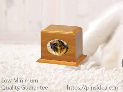 China Good Quality Matte Oak Color Birch Wood Affordable Pet Aftercare Photo Frame Monument Urn Box. Quality Guarantee for sale