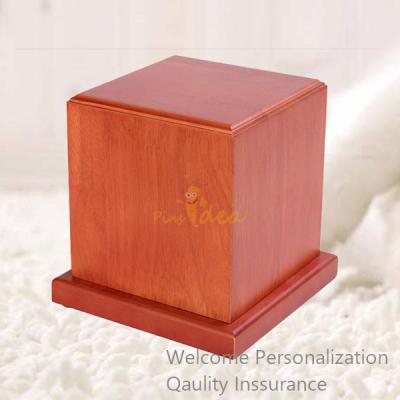 China Good Quality Birch Wood Warm Mahogany Normal Traditional Pet Cremation Urn, Small Order, Quality Guarantee for sale