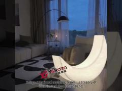 Op maat gemaakte rotoplastische LED-meubilairlamp schaduw schelp Rolling Plastic LED lichtbalk tafel