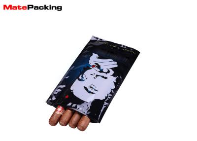 China Custom Printed Three Side Seal Plastic Tobacco Pouch Zipper Leaf Bag For Food Package for sale