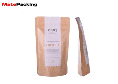 China Kraft Paper Stand Up Coffee Bean Packaging Bags Pouches 0.05 - 0.2mm Thickness for sale