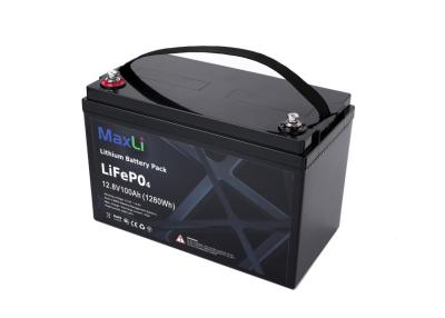 中国 BMSはIP56 12V 100Ah 1280WhのリチウムLiFePO4電池で造った 販売のため