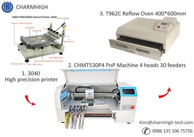 China CHMT530P4 SMT Production Line With Pnp Machine Solder Paste Printer T962A Reflow Oven for sale