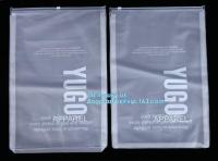 China slider k PVC cosmetic bag promotional custom printed plastic bag, Eco-friendly frosted clear pvc plastic garment b for sale