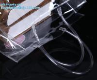 China slider k PVC cosmetic bag promotional custom printed plastic bag, Eco-friendly frosted clear pvc plastic garment b for sale