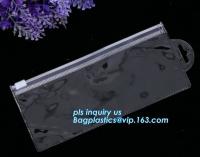 China slider k PVC cosmetic bag promotional custom printed plastic bag, Eco-friendly frosted clear pvc plastic garment b for sale