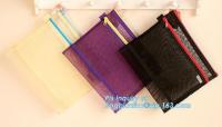 China k document file bag, Document File Folder /Document Bag, Mesh pattern plastic zip bag with handle file bag, slider for sale