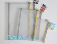 China k document file bag, Document File Folder /Document Bag, Mesh pattern plastic zip bag with handle file bag, slider for sale