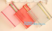 China k document file bag, Document File Folder /Document Bag, Mesh pattern plastic zip bag with handle file bag, slider for sale