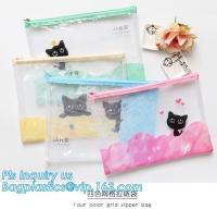 China pp file folder plastic pockets document bag, A4 mesh folder zipper pocket document bag, Document Bag with Zipper Storage for sale