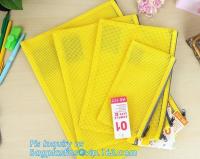 China pp file folder plastic pockets document bag, A4 mesh folder zipper pocket document bag, Document Bag with Zipper Storage for sale