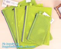 China pp file folder plastic pockets document bag, A4 mesh folder zipper pocket document bag, Document Bag with Zipper Storage for sale