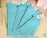 China pp file folder plastic pockets document bag, A4 mesh folder zipper pocket document bag, Document Bag with Zipper Storage for sale