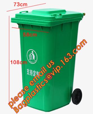 China Plastic Wheeled Trash Can Outdoor urban facilities color coded waste bin, Outdoor no wheels trash bins, BAGPLASTICS PAC for sale