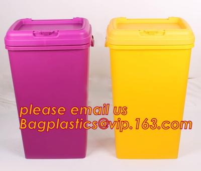 China PP plastic type and stocked eco-friendly feature Round pet food container with scoop, Pet Dog Food Storage Container Wit for sale