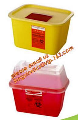 China Medical plastic wall mounted bracket and holder with gloves box for 5qt sharps container and sharps bin, sharp container for sale