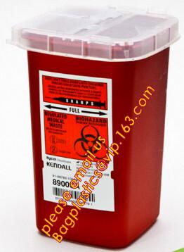 China Medical plastic wall mounted bracket and holder with gloves box for 5qt sharps container and sharps bin, sharp container for sale