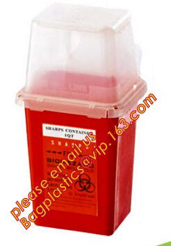 China Medical plastic wall mounted bracket and holder with gloves box for 5qt sharps container and sharps bin, sharp container for sale