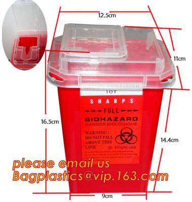 China Medical plastic wall mounted bracket and holder with gloves box for 5qt sharps container and sharps bin, sharp container for sale