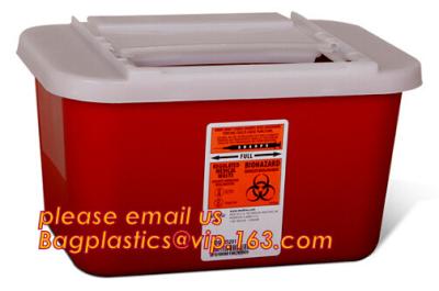 China Medical plastic wall mounted bracket and holder with gloves box for 5qt sharps container and sharps bin, sharp container for sale