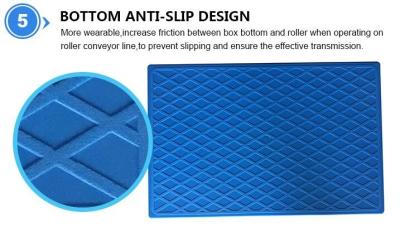 China Heavy duty stackable attached lid turnover box, Stackable and nestable plastic shipping tote box for storage or moving for sale