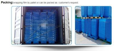 China Heavy duty stackable attached lid turnover box, Stackable and nestable plastic shipping tote box for storage or moving for sale