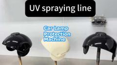 Uv assembly line for spraying plastic products