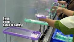 Colored plastic phone case coating of uv line