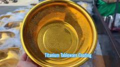 Titanium-coated stainless steel tableware