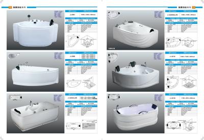 Cina Bagno a parete rettangolare resistente 6 Air Bubble Jets Bagno Sanitario in vendita