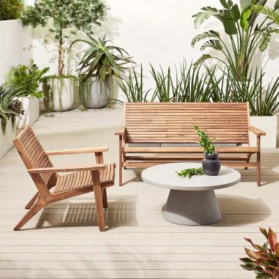 China Easy Assembly Outdoor Wooden Furniture Sofa Chair With UV Resistant PE Rattan for sale