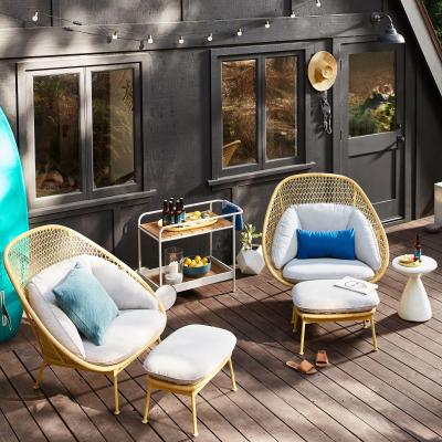 China Minimalist Design Modern Outdoor Patio Furniture Metal Patio Chairs Anti Corrosion for sale