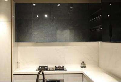 China Tailored Stainless Steel Kitchen Wood Cabinets Modern Kitchen Cabinet Easy Installation for sale