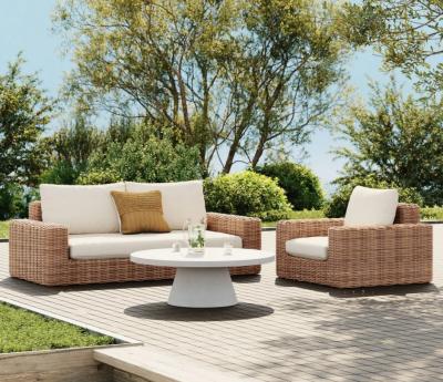 China White and Brown Aluminum Garden Seating / Patio Furniture Collections for Poolside for sale