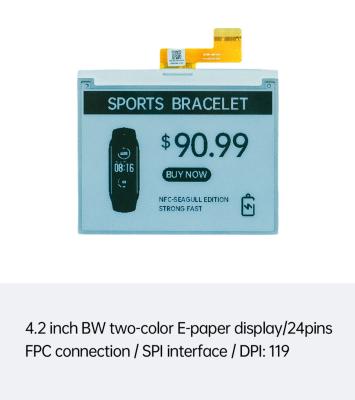 China 4.2 Inch Black and White E Ink Display with SPI Interface for Smart ESL and Smart Cards for sale