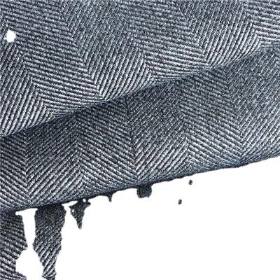 China 100% Polyester Schwergewichtsasche Wolle Imitation Kation Gewebt breitgewebt Heringbone Stoff für Wintermantel zu verkaufen
