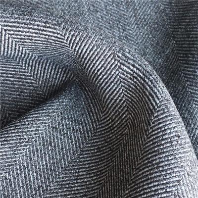 China 100% polyester zwaargewicht aswol imitatie cation geweven breed haringbeen stof voor winterjas Te koop