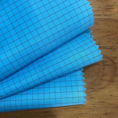 China Plain Dyed Taffeta Fabric COC Certified 5mm Grid Anti Static ESD Fabric for Cleanroom for sale