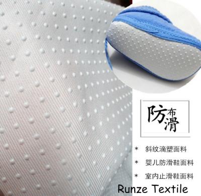 China 150gm Dicke Polyester Twill Silikon Dot Beschichtete Stoff für Babyschuhe und Haustiere Bett zu verkaufen