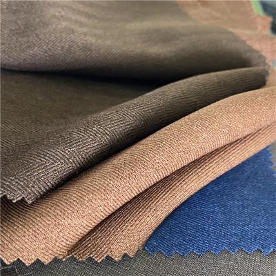 Cina 190gm GRS certificato riciclato poliestere morbido confortevole stretchy poli lana blazer tessuto per abiti in vendita
