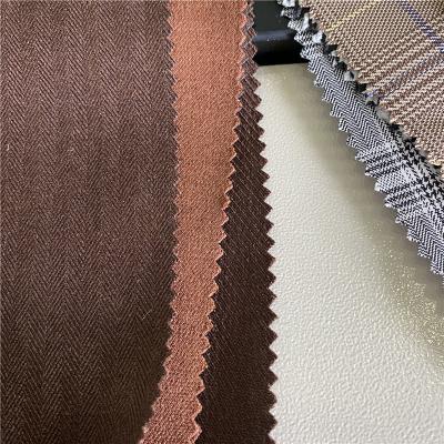 Cina 190gm GRS certificato riciclato poliestere morbido confortevole stretchy poli lana blazer tessuto per abiti in vendita