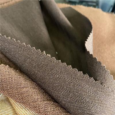 Cina 190gm GRS certificato riciclato poliestere morbido confortevole stretchy poli lana blazer tessuto per abiti in vendita