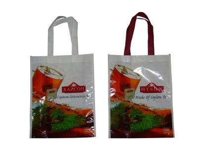 China Reusable Glossy Non Woven Laminated Bags PP Advertising For Grocery Shop for sale