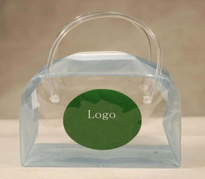 China Cute Clear PVC Bags with Handle , Silk Screen Printing Pouch PVC Bag for sale