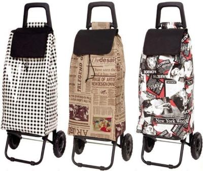 China Foldable Supermarket Shopping Trolley Bag with Laminated Non Woven Fabric for sale